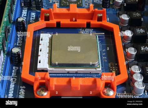 Computer Motherboard Showing Cpu Processor And Electronic Components Computer Motherboard Showing Cpu Processor And Electronic Components