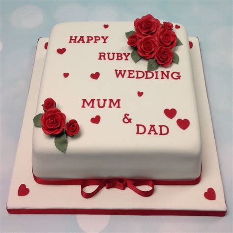Crafty Cakes Exeter Uk Ruby Wedding Anniversary Cake