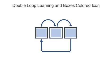 double loop learning and boxes colored icon in powerpoint pptx png and