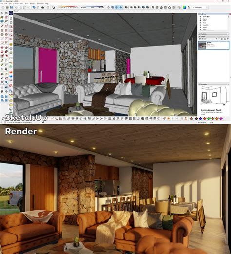 Modelo De Sketchup A Render Diseño De Interiores Disenos De Unas