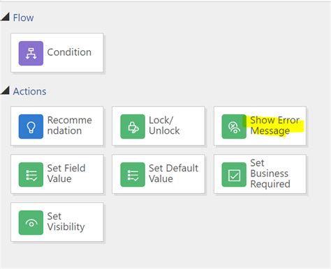 Dynamics 365 Show Error Message With Business Rules