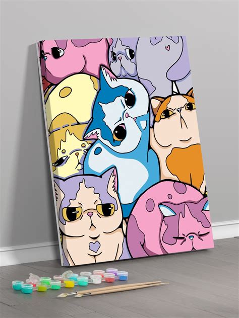 Картина по номерам Цветные котики 40х50 421717 купить с доставкой в МЕГАСТРОЙ Казань