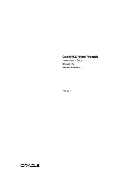 Pdf Oracle® Us Federal Financialsc Predefined Setup For Oracle