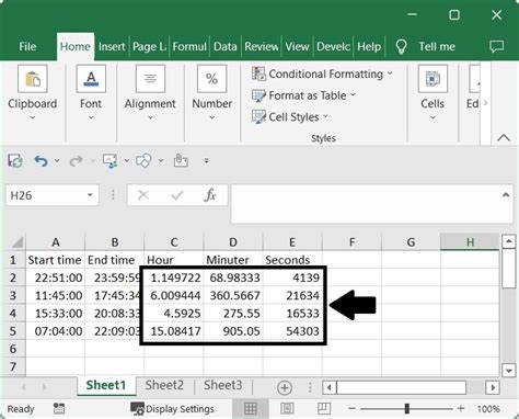 Excel 如何把两个时间差转换为数字（小时分钟秒）极客教程