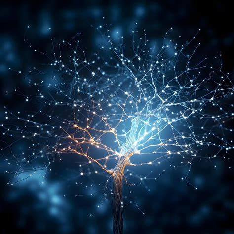 Premium Ai Image Image Of A Neuron Made Of Small Digits On Dark Background