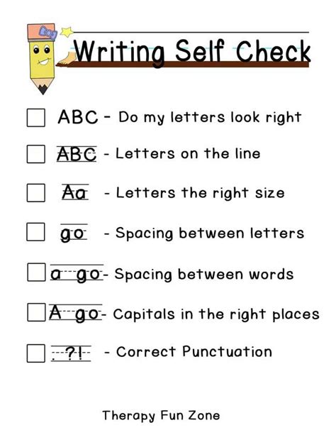 Free Printables For Handwriting Self Check