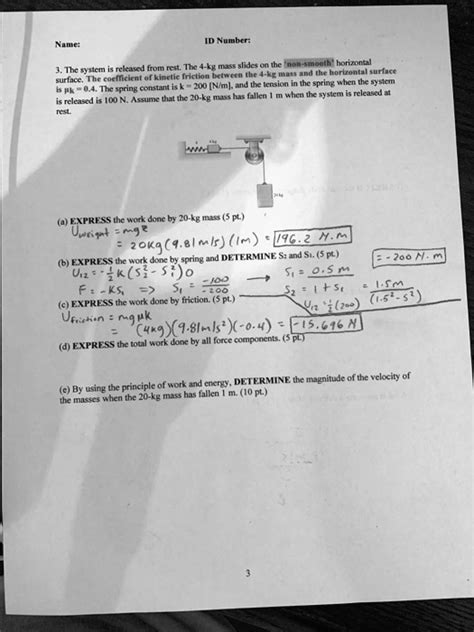 solved name id number 3 the system is released from rest the 4 kg