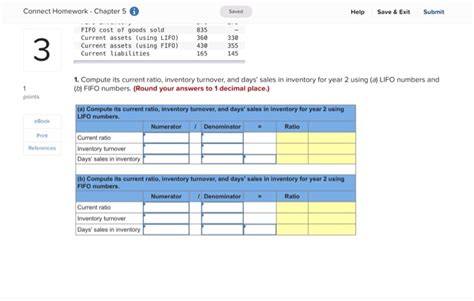 solved connect homework chapter 5 6 saved help save and exit