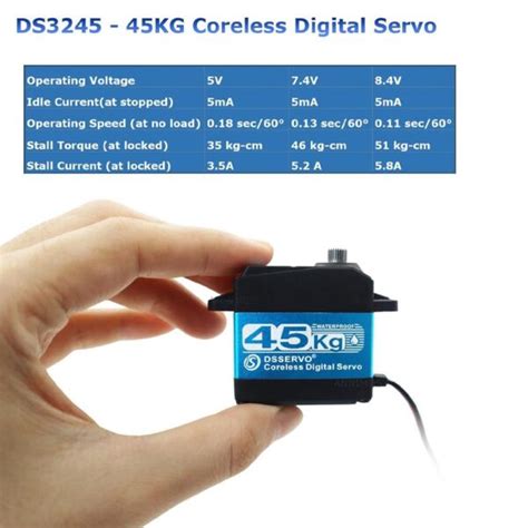 Servo 45kg Ds3245sg 270degree Metal Gear Coreless Digital Servo Motor Arduino High Torque