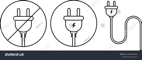 Power Socket Icon Set Electrical Wire Stock Vector Royalty Free 2483319803 Shutterstock