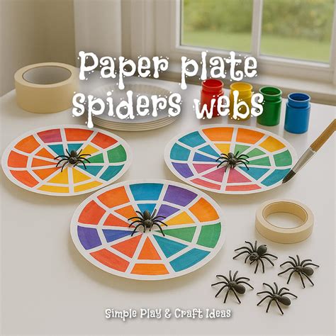 Simple 🕸️🎨 Use Masking Tape On Paper Plates To Make Spiders Webs