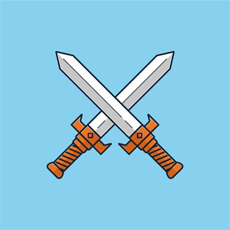 Two Swords Clashing Cartoon Icon Vector 7934066 Vector Art At Vecteezy