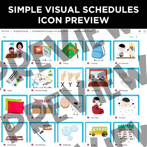 Visual Schedules Color Coded Visual Schedule Printable Autism Classroom School Schedule