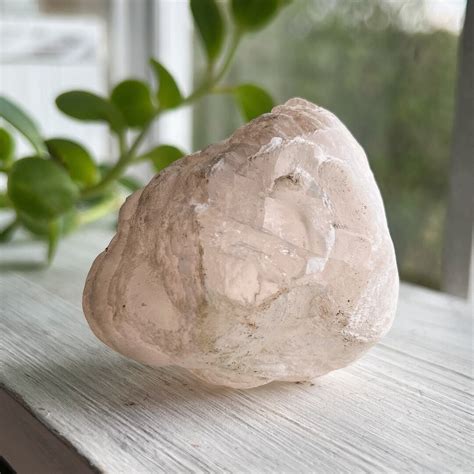 Translucent Calcite Nodule Specimen Raw Pink White Mineral Unique Crystal Rare Collector