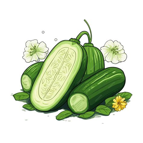 Premium Vector Flat Cucumber Illustration