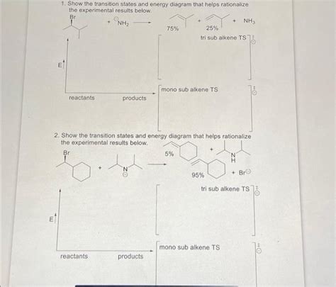 Solved E 1 Show The Transition States And Energy Diagram