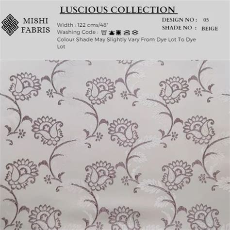 Beige Luscious Collection Jacquard Curtain Fabric Gsm Gsm At Best Price In Thane