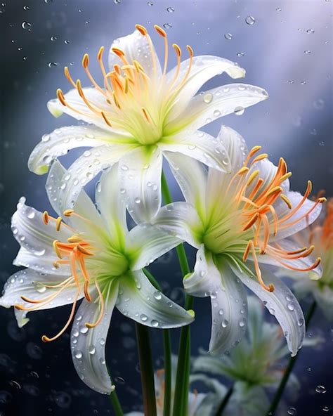 Premium Photo Light Rain Lily Hd Wallpapers In The Style Of Hyperr Two