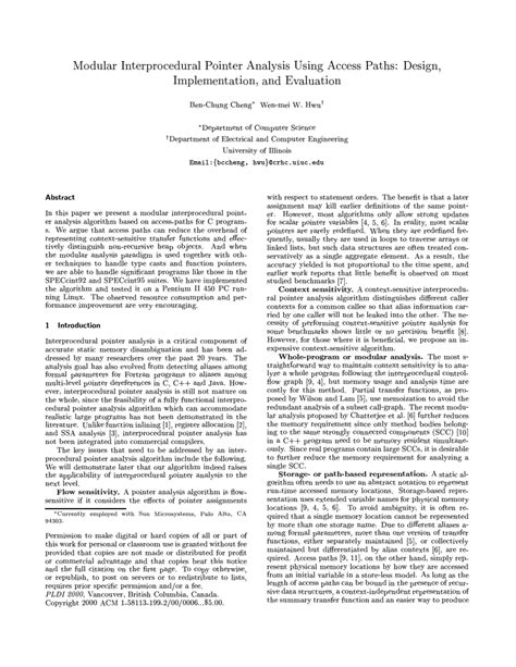 pdf modular interprocedural pointer analysis using access paths