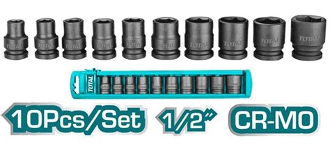 Total დარტყმითი თავაკების ნაკრები 1 2 10 ნაჭერი Veli Store