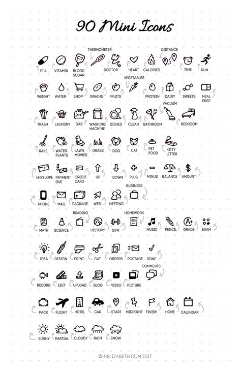 Huge List Of Bullet Journal Symbols And Icons Artofit