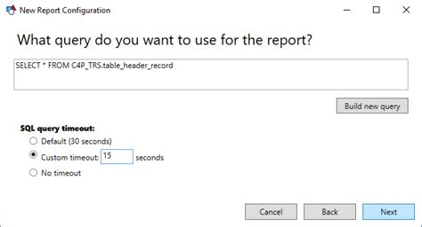Configuring Reports SQL Reports