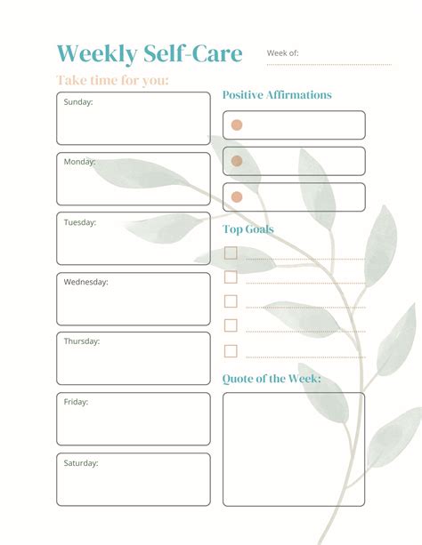 Self Care Planner Etsy