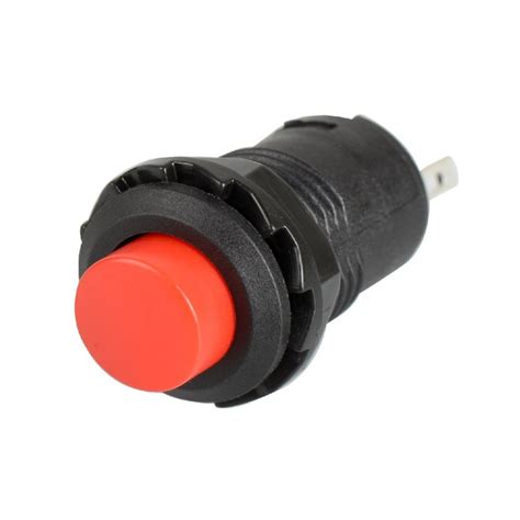 Red R13 502 12mm 2pin Momentary Self Reset Round Cap Push Button Switch Darkoct02