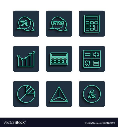 Set Line Pie Chart Infographic Geometric Figure Vector Image