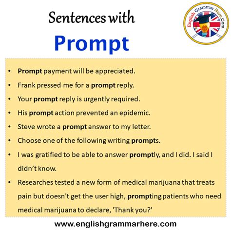 Sentences With Prompt Prompt In A Sentence In English Sentences For Prompt English Grammar Here
