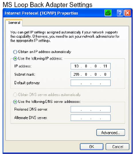The Ms Loop Back Adapter Setting Of The Network Download Scientific Diagram