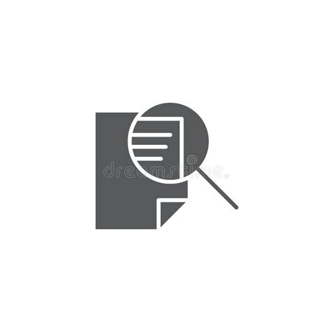 Document And Magnifying Glass Vector Icon Symbol Document Isolated On