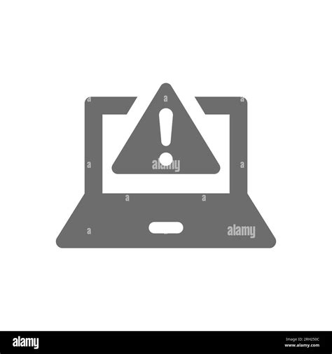 Laptop And Warning Exclamation Mark Icon Data Breach Security Caution Fill Vector Stock Vector