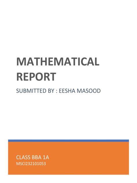 Mathematical Report Pdf
