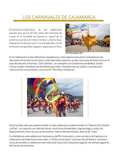 Los Carnavales De Cajamarca Pdf Carnaval
