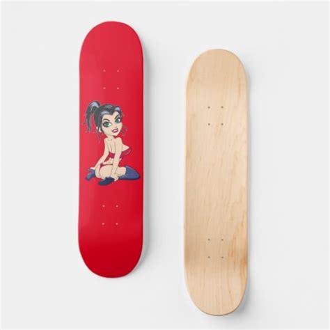 Sexy Kneeling Girl Art Skateboards Zazzle