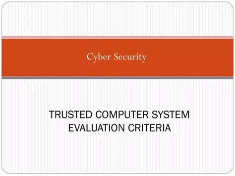 Ppt Trusted Computer System Evaluation Criteria Powerpoint Presentation Id 4126921