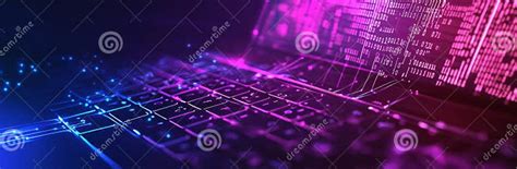 Data Network In Binary Code On Blue Background Conveys Connectivity Complexity And Data Flood