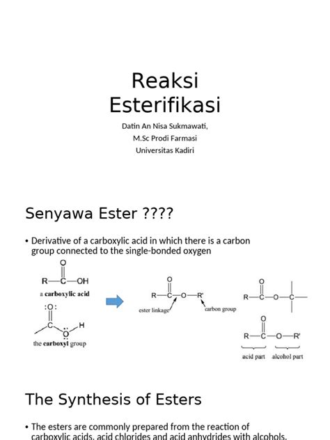 Reaksi Esterifikasi Pdf