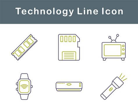 Technology Vector Icon Set 20708644 Vector Art At Vecteezy