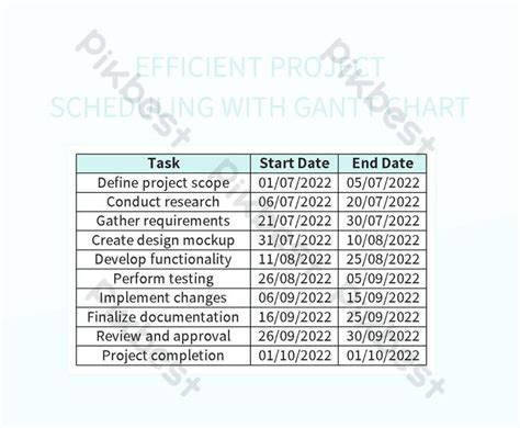 Efficient Project Scheduling With Gantt Chart Excel Template Free Download Pikbest