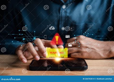 System Warning Caution Sign For Notification Error And Maintenance Concept Cyber Attack On