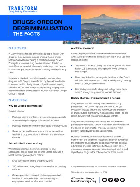 Oregon Drug Decriminalisation The Facts Pdf Justice Crime And Violence