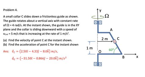 Solved Problem 4 у Be 22 Za A Small Collar C Slides Down A