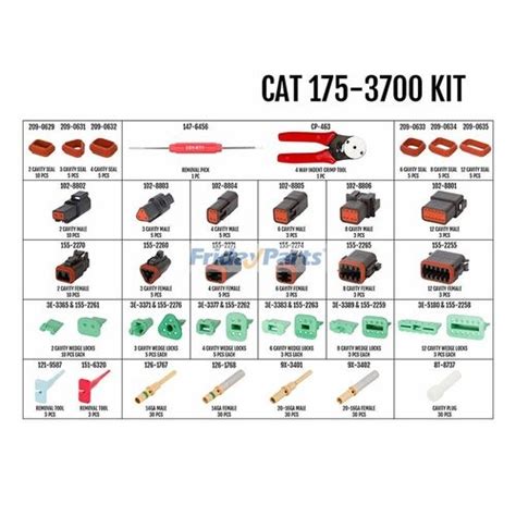 Electrical Connector Kit 175 3700 With 1u 5804 Crimp Tool For