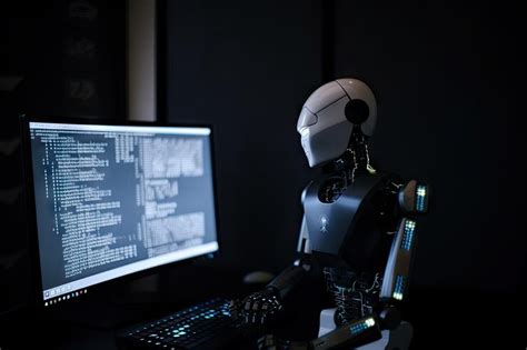Premium Photo Robot Executing Code From Different Programming