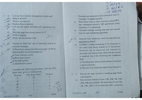 OS Previous YEAR Question Bachelor Of Computer Application Studocu