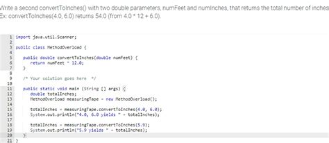 Solved Write A Second Converttolnches0 With Two Double