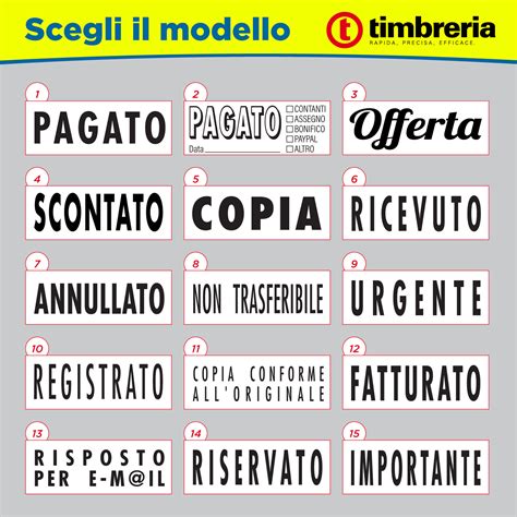 Timbro Automatico Con Dicitura A Scelta Pagato Copia Annullato