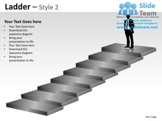 Ladder Style Powerpoint Presentation Slides Ppt Templates PDF